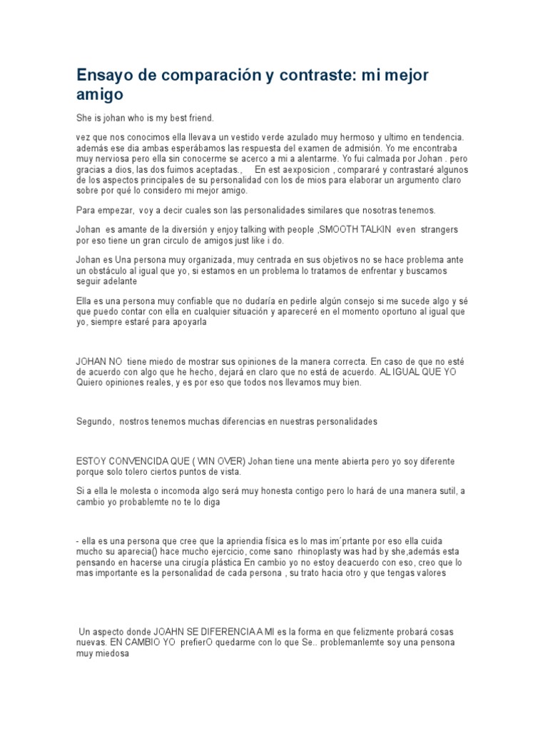 Ensayo de Comparación y Contraste | PDF