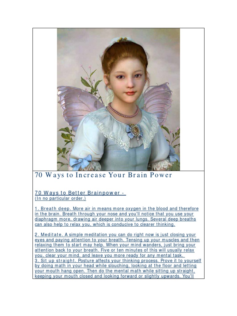 70 Ways To Increase Your Brain Power | PDF | Breathing | Thought