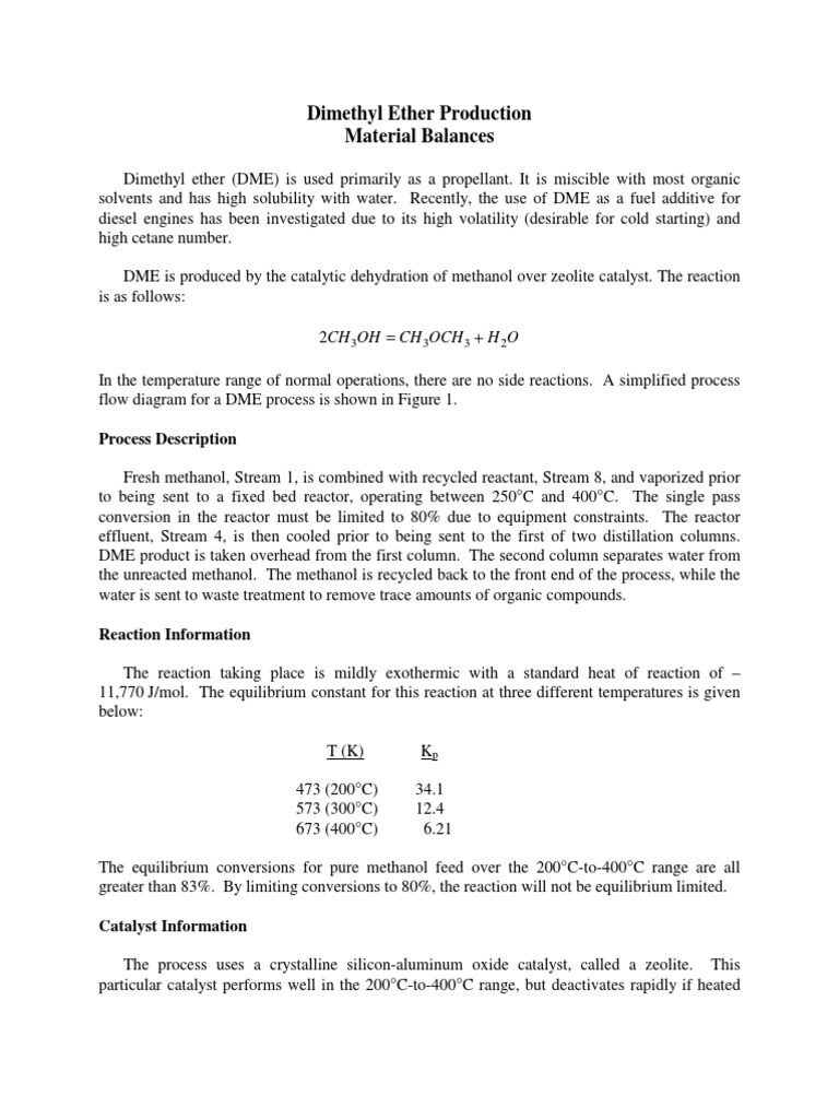 Dme A PDF | PDF | Chemical Reactor | Catalysis