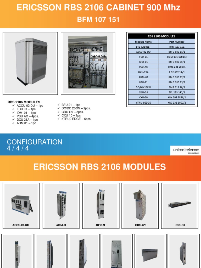 Ericsson RBS2106 900Mhz Cabinet | PDF