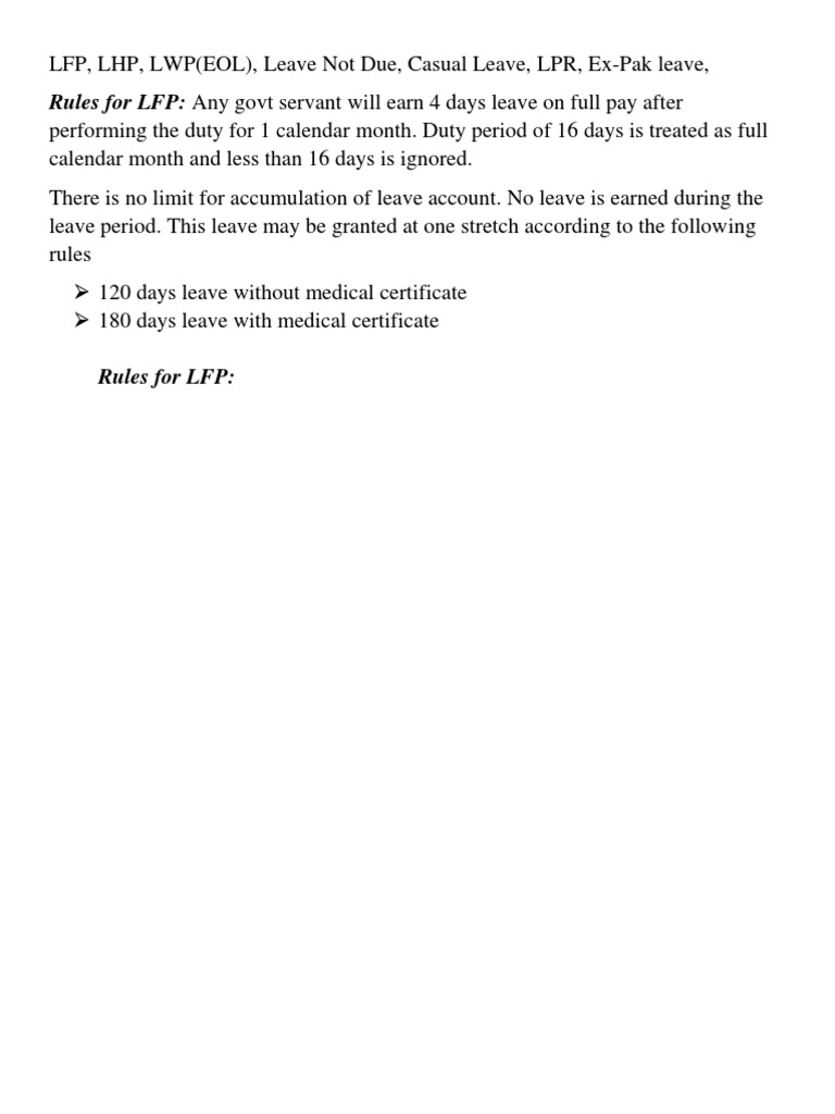 Government Leave Policy Guidelines | PDF | Lifestyle