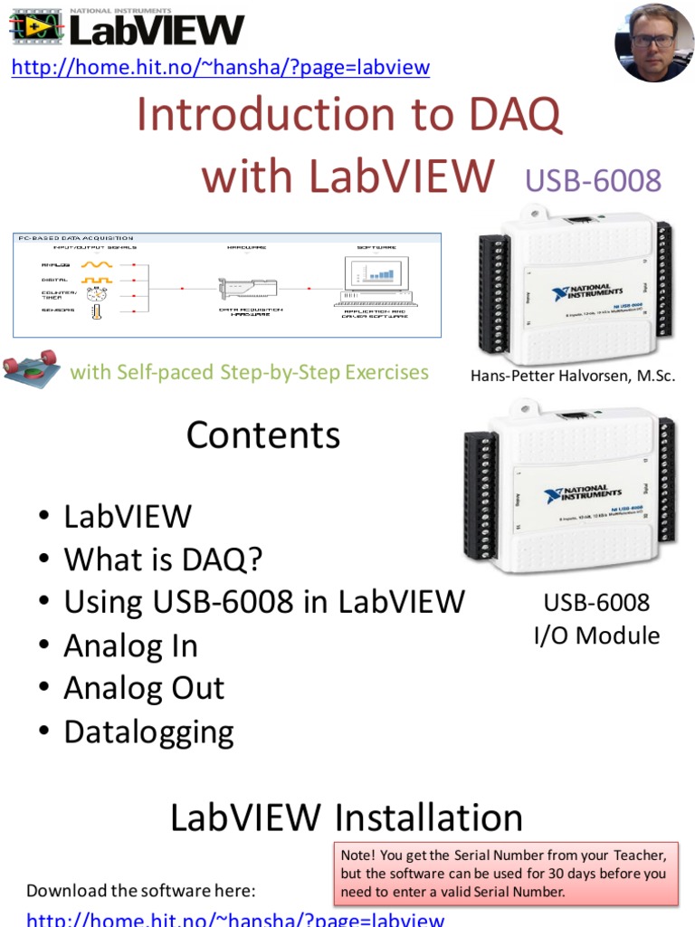 Introduction To DAQ With LabVIEW and USB-6008 - Overview PDF | PDF | Data Acquisition | Input/Output