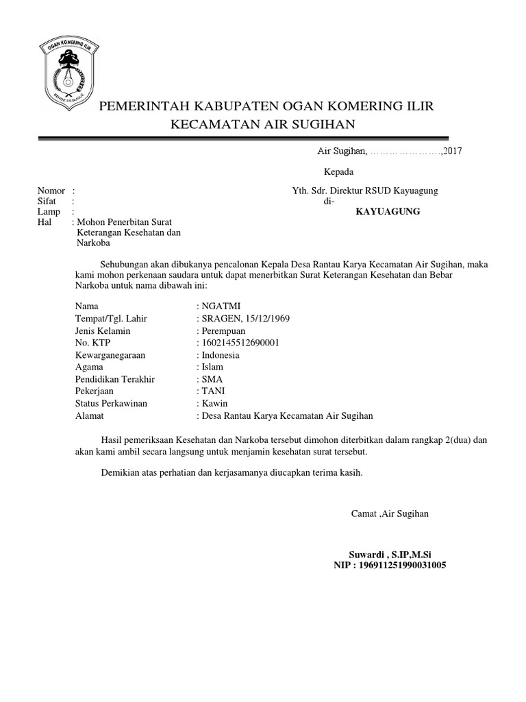 Surat Bersih Diri | PDF