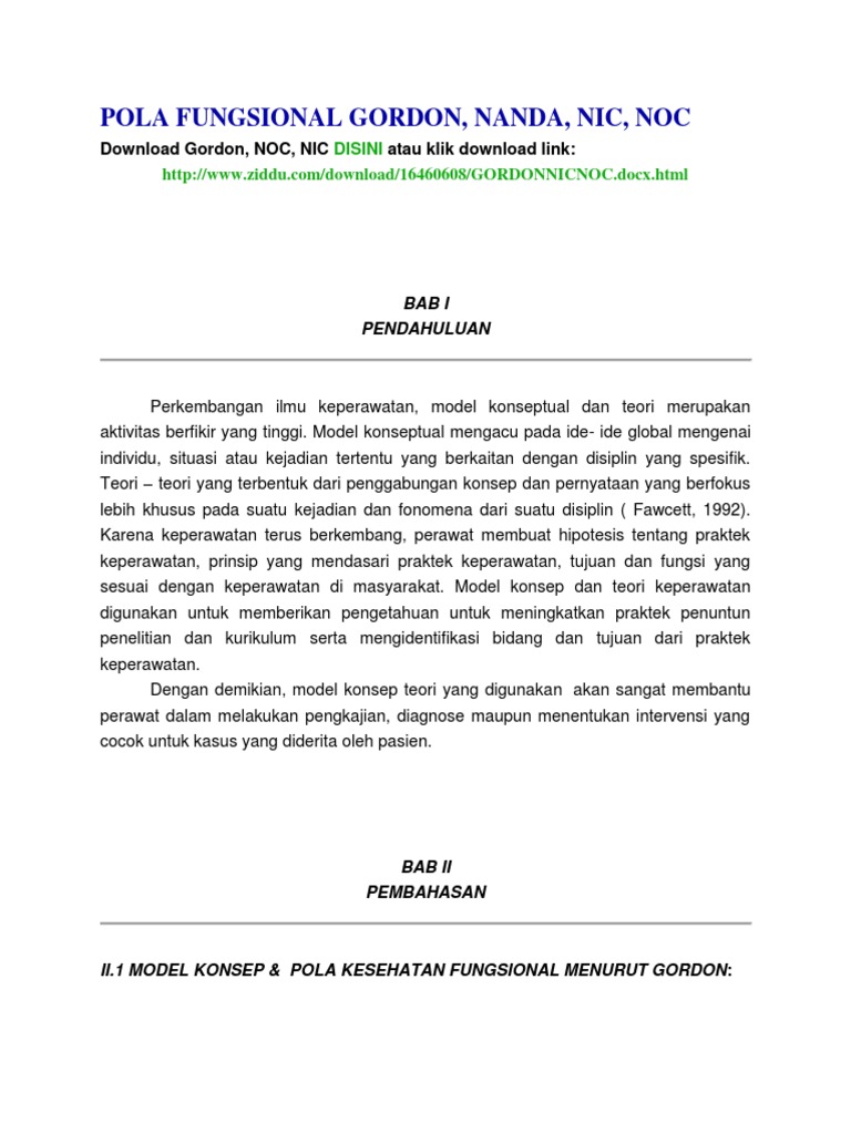 Teori Pola Fungsional Gordon | PDF