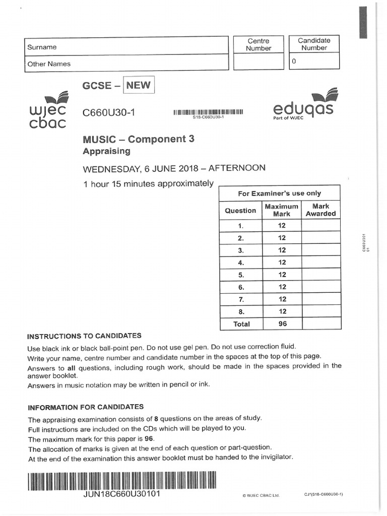 Eduqas GCSE 2018 Paper | PDF