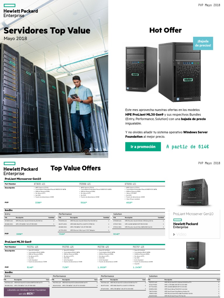 HP Top Value Servidores | Descargar gratis PDF | Microprocesador ...
