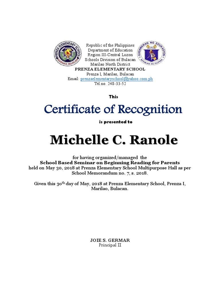 Slac Certificate 2018 | PDF | Domestic Policy | Government Agencies