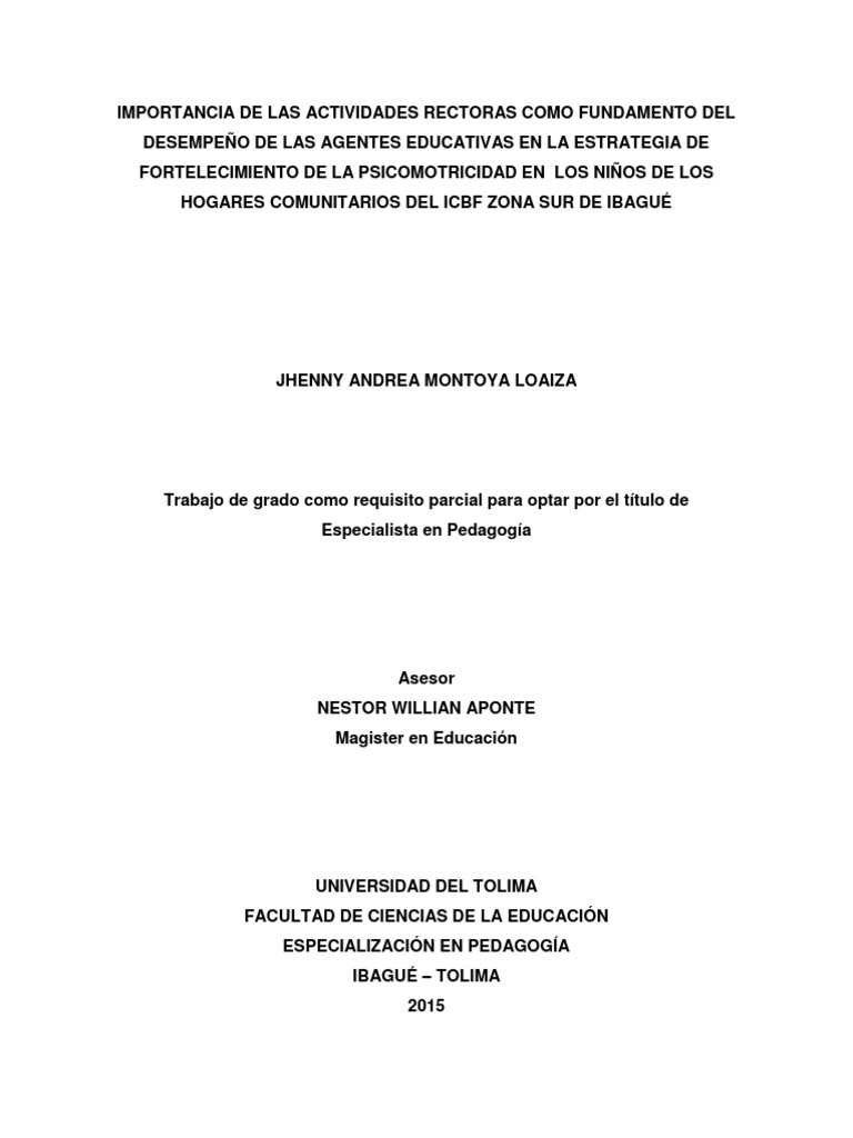 Importancia de Las Actividades Rectoras Como Fundamento | PDF ...