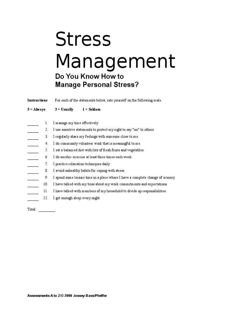 Stress Management: Do You Know How To Manage Personal Stress? | PDF ...
