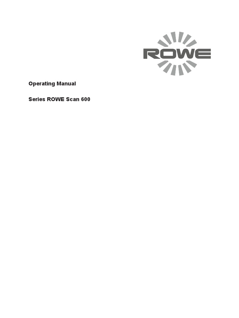 ROWE Scan 600 Manual | PDF | Image Scanner | Printer (Computing)
