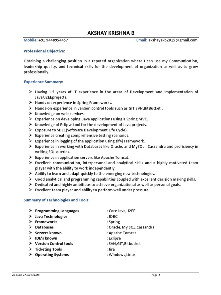 Akb Resume | PDF | Spring Framework | Eclipse (Software)