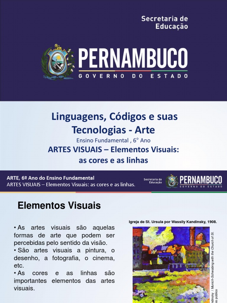ARTES VISUAIS - Elementos Visuais As Cores e As Linhas | PDF | Cor ...
