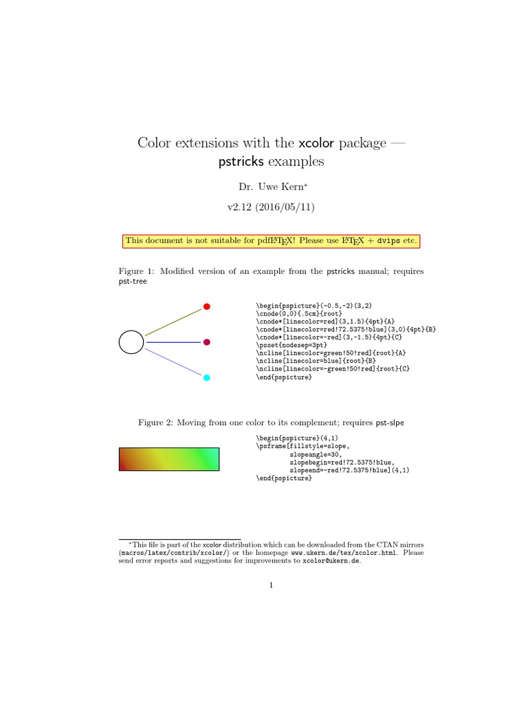 Color Extensions With The Xcolor Package - Pstricks Examples | Download ...