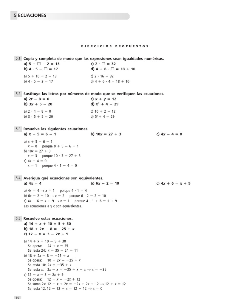Ecuaciones | Ecuaciones | Álgebra