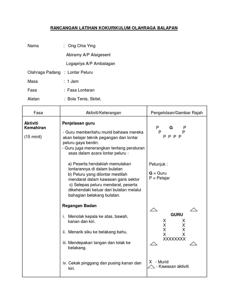 Rancangan Latihan Kemahiran Olahraga | PDF
