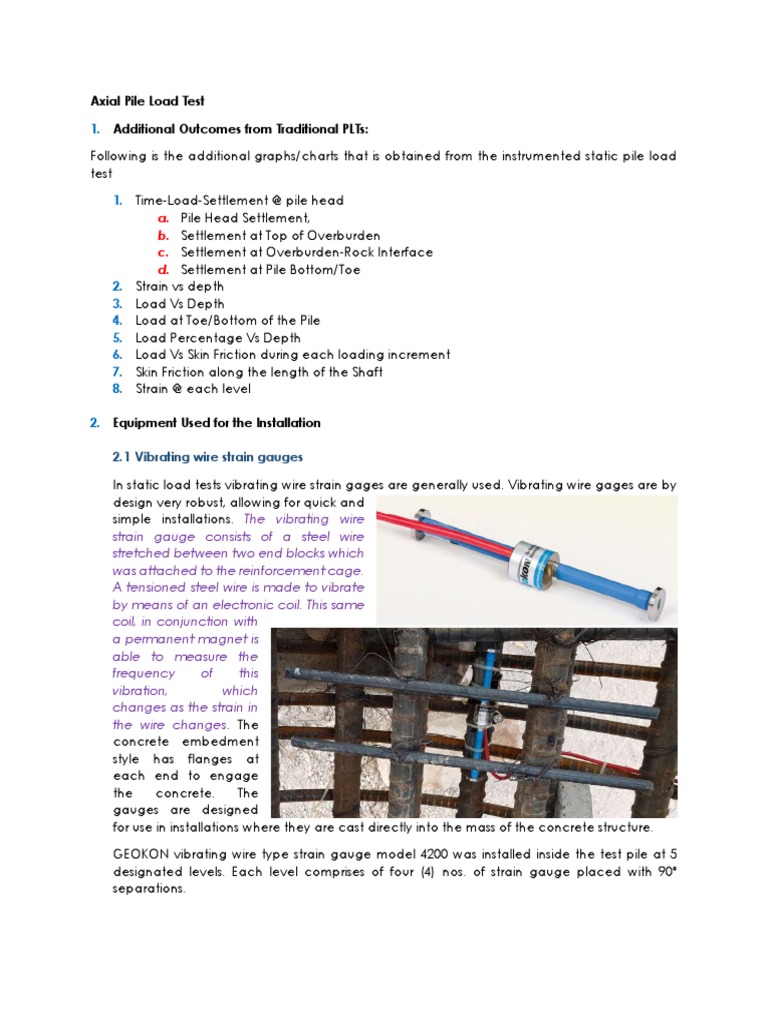 Instrumented Pile Load Test Insights | PDF | Deep Foundation | Wire