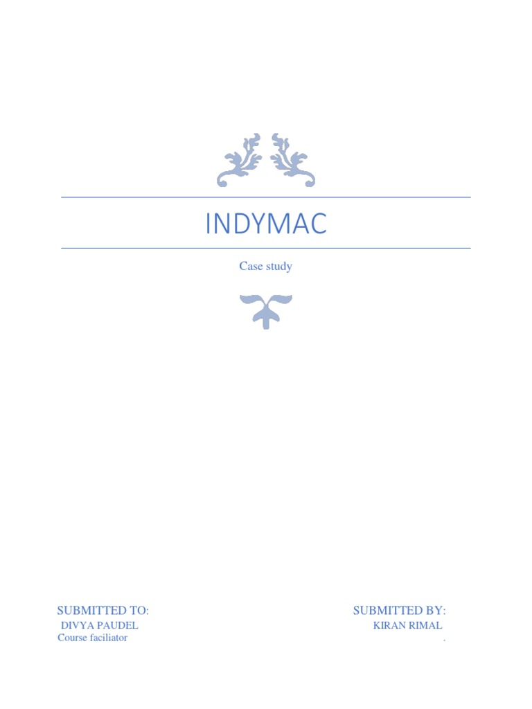 Indymac Case Analysis | PDF | Indy Mac | Banks
