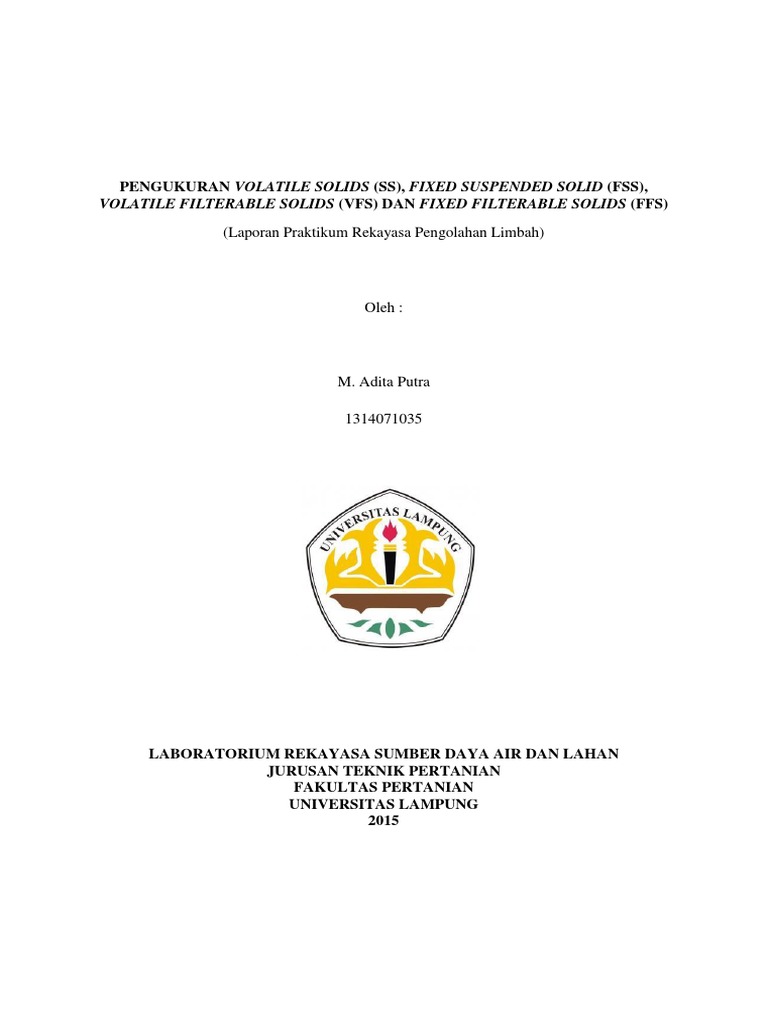 Laporan 6 Pengukuran Vss Ffs Vfs Ffs | PDF