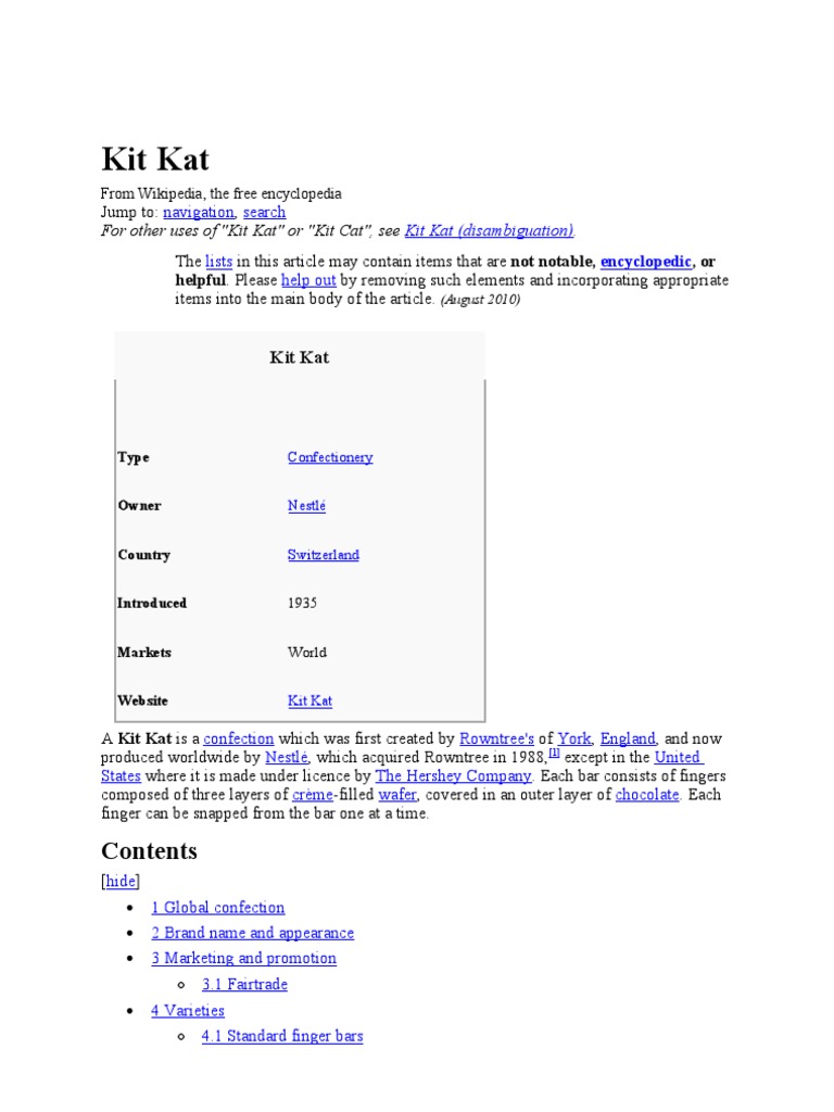 Kit Kat | PDF | Chocolate | Confectionery