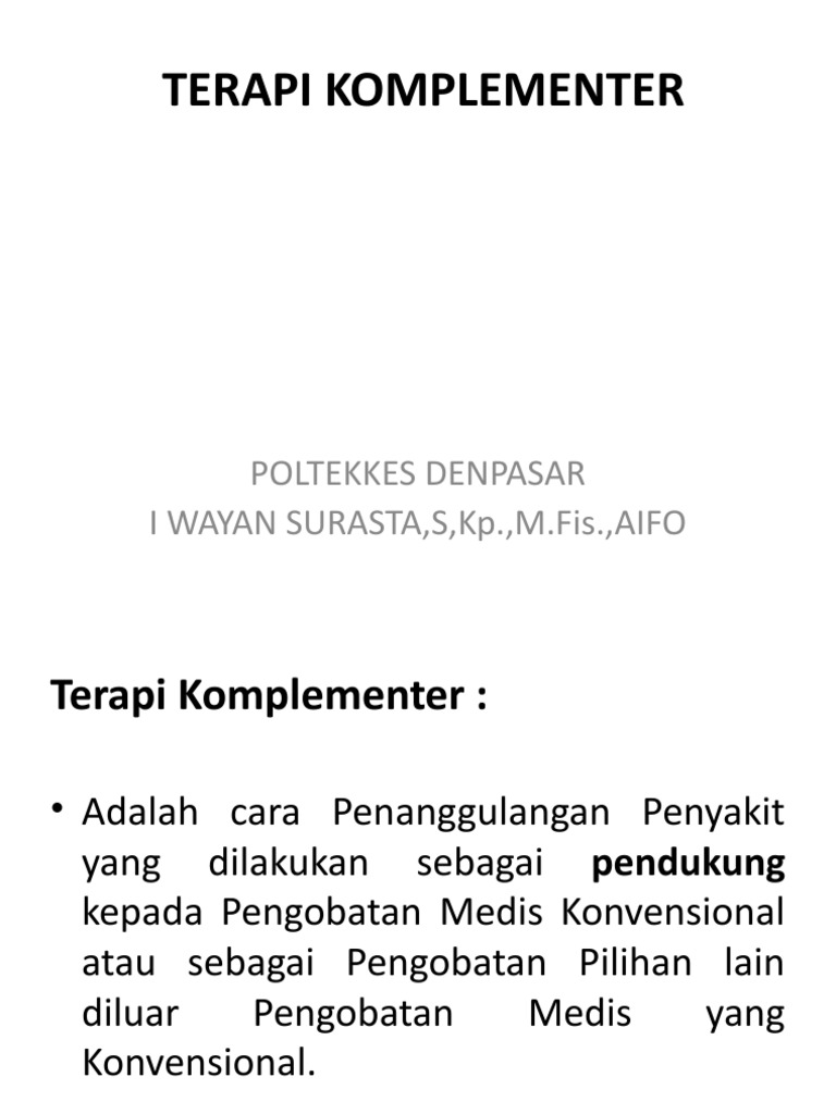 Panduan Terapi Komplementer | PDF