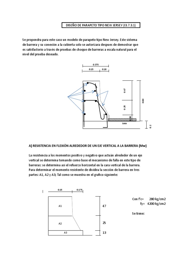 Diseño de Parapeto Tipo New Jersey | PDF | Mecanica clasica | Ingeniero ...