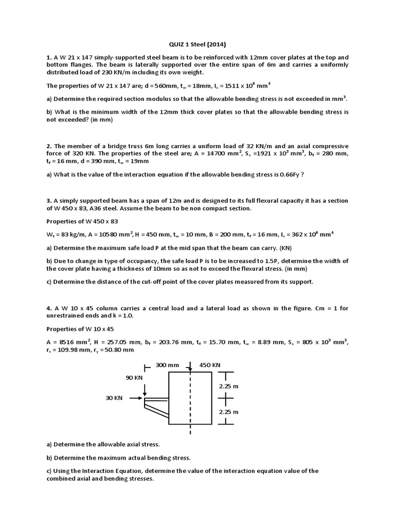 Exams | PDF | Bending | Truss