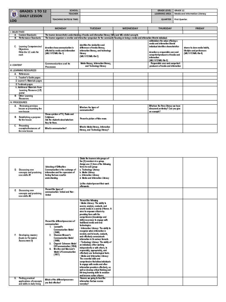Media Literacy Week 1 | PDF | Information Literacy | Literacy