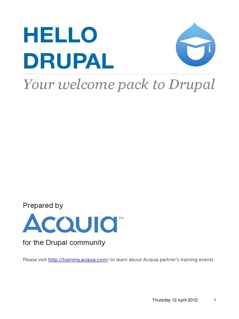 Hello Drupal: Your Welcome Pack To Drupal | PDF | Drupal | Computing