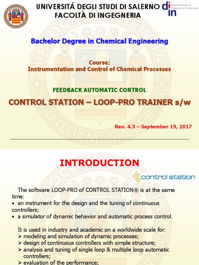 Bachelor Degree in Chemical Engineering: Control Station - Loop-Pro ...
