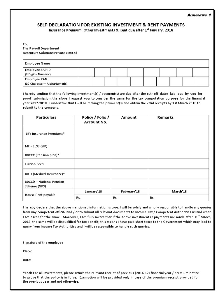 Self Declaration For Future Proof PDF | PDF