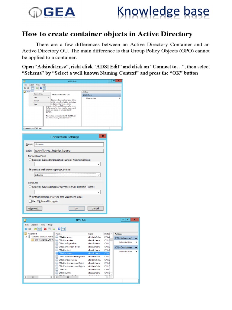Create AD Container Objects Guide | PDF