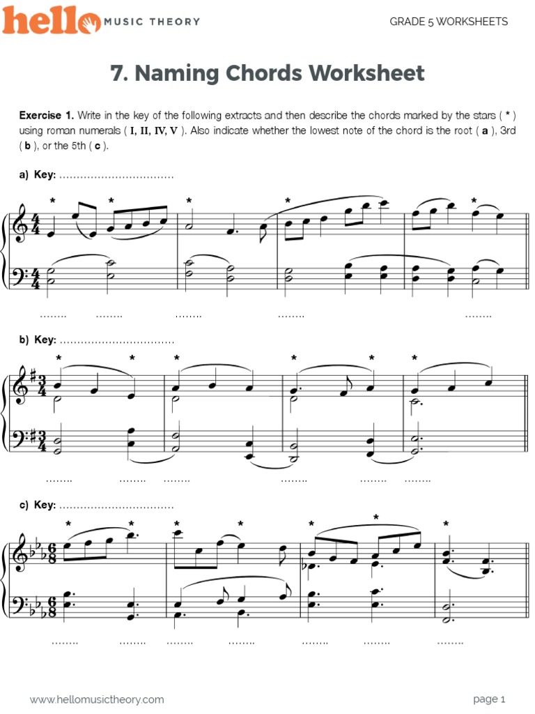 Naming Chords Worksheet | PDF
