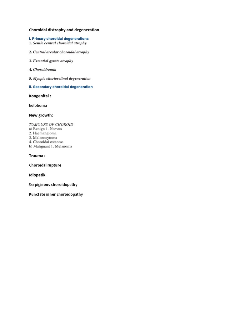 Outline Koroid Kelainan | PDF