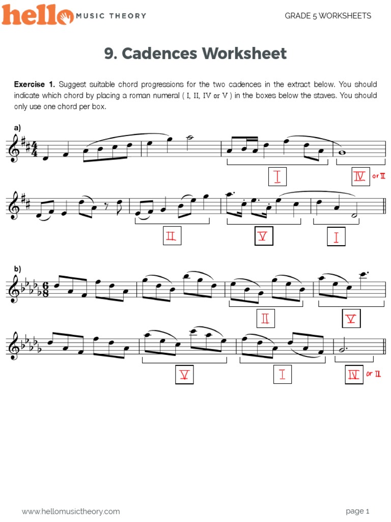 Cadences Answers | PDF