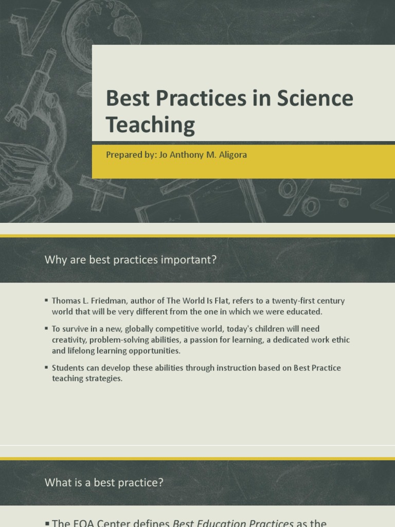 Best Practices in Science Teaching | PDF | Curriculum | Teachers