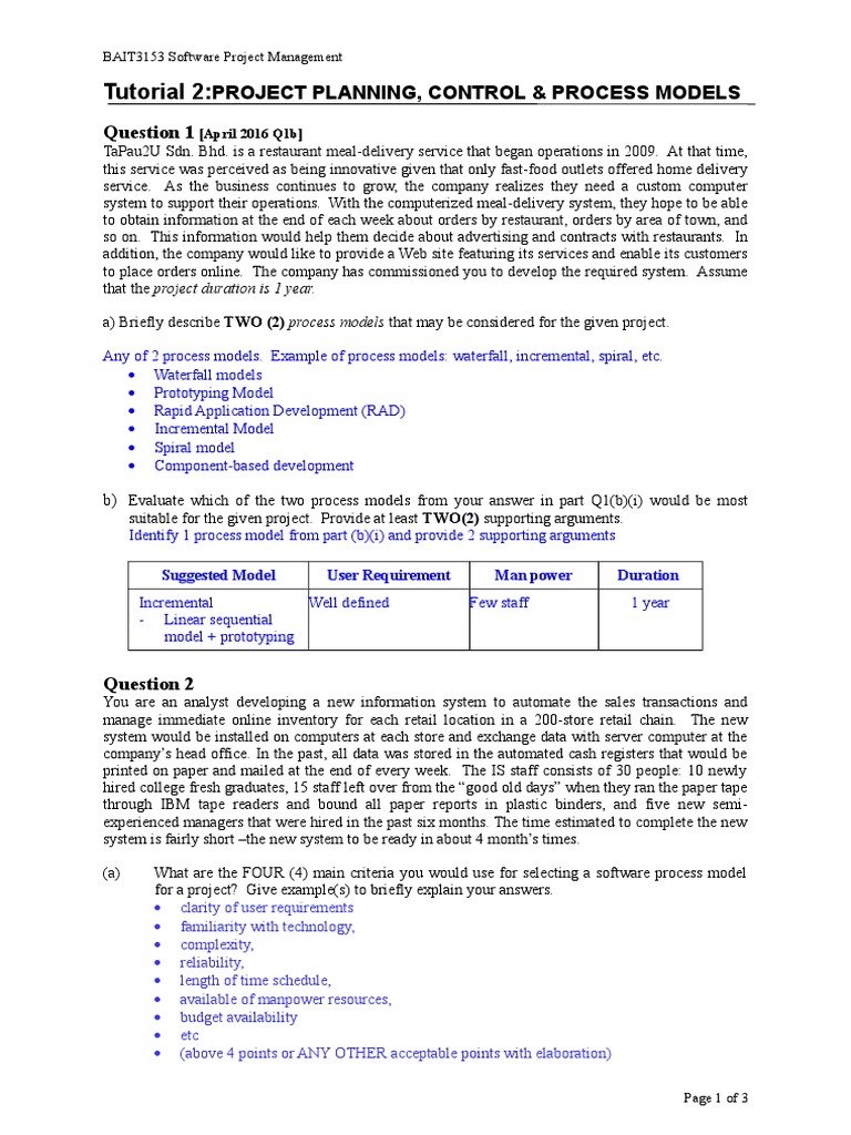 SPM-Tutorial-02 (QnA) 1.18 | PDF | Information Management | Systems Science
