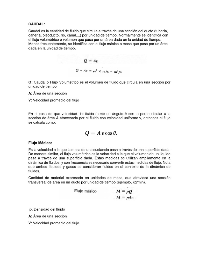 Caudal y Flujo Masico | PDF
