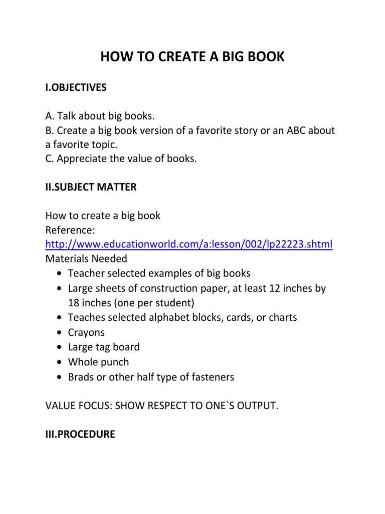 How To Create A Big Book | PDF