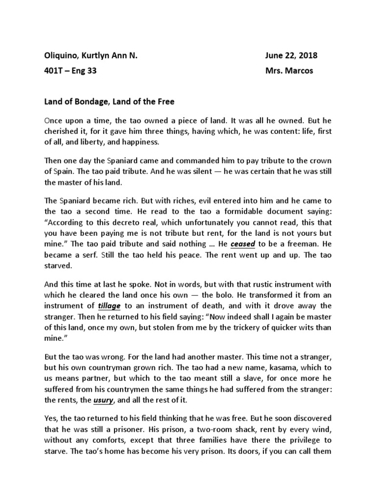 Land of The Free, Land of The Bondage | PDF | Usury | Justice