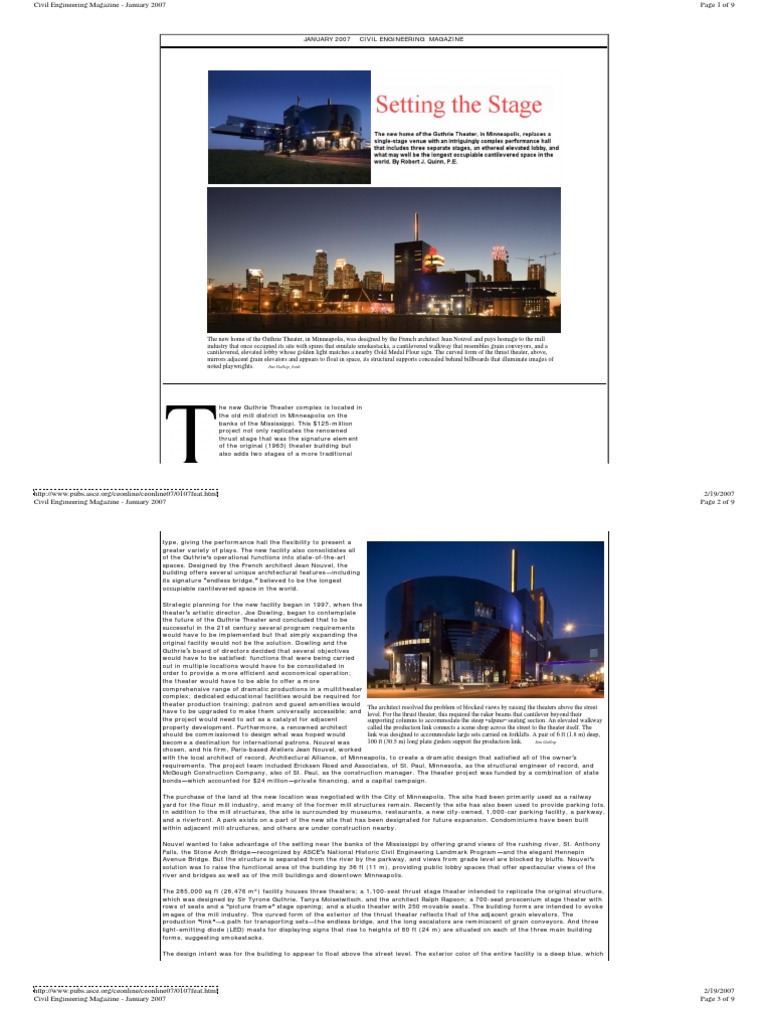 Guthrie Theater | PDF | Truss | Framing (Construction)