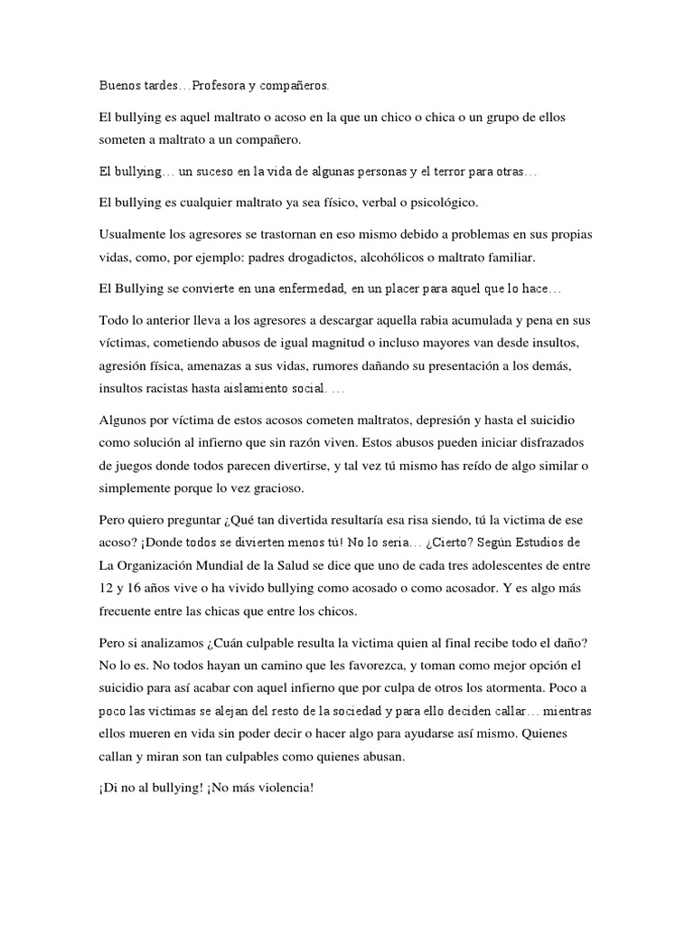 Bullying | PDF | Abuso infantil | comportamiento abusivo