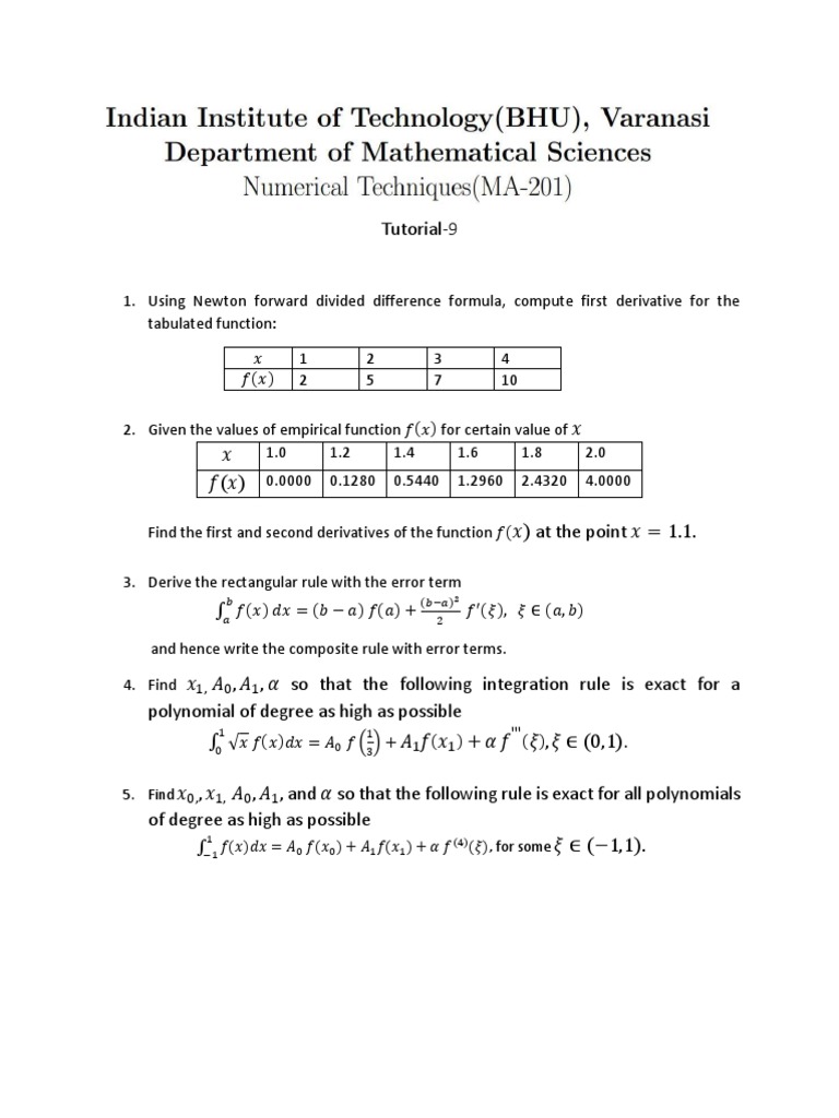 Newton's Divided Difference Tutorial | PDF