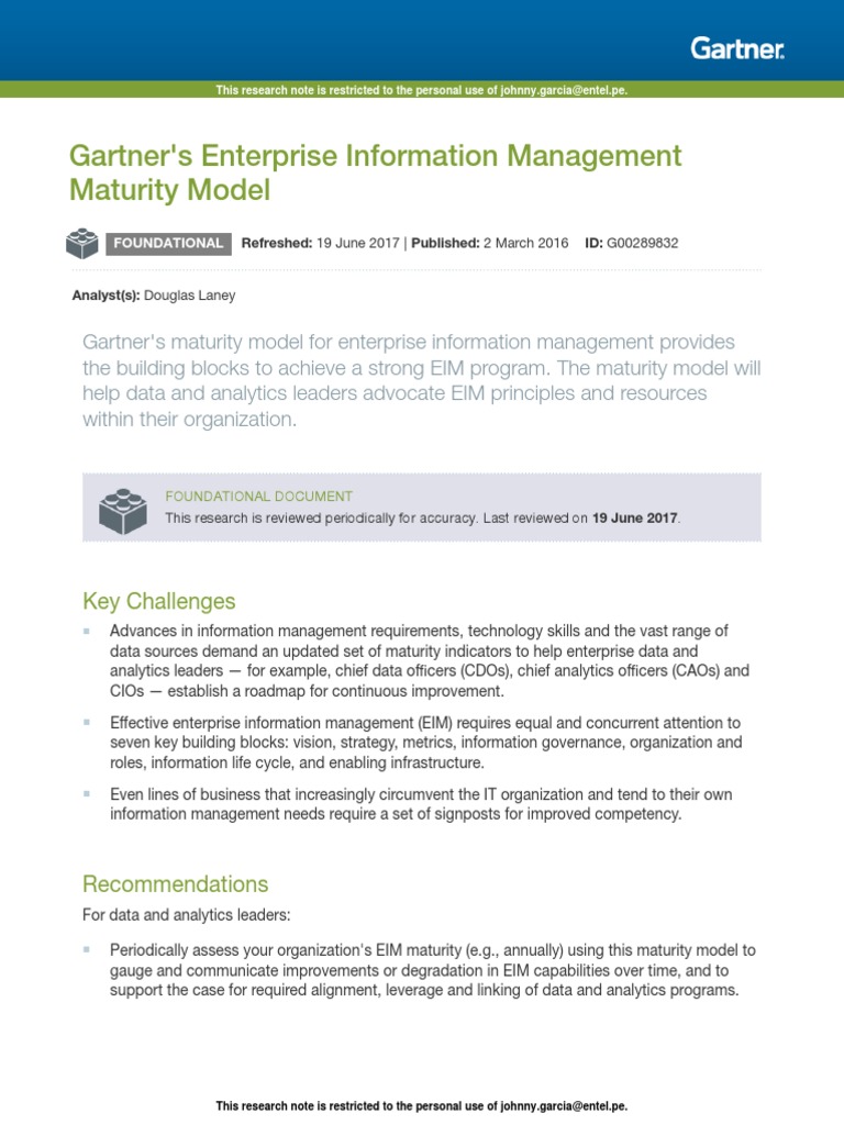 L. - Gartners - Enterprise - Information Maturity Model | PDF ...
