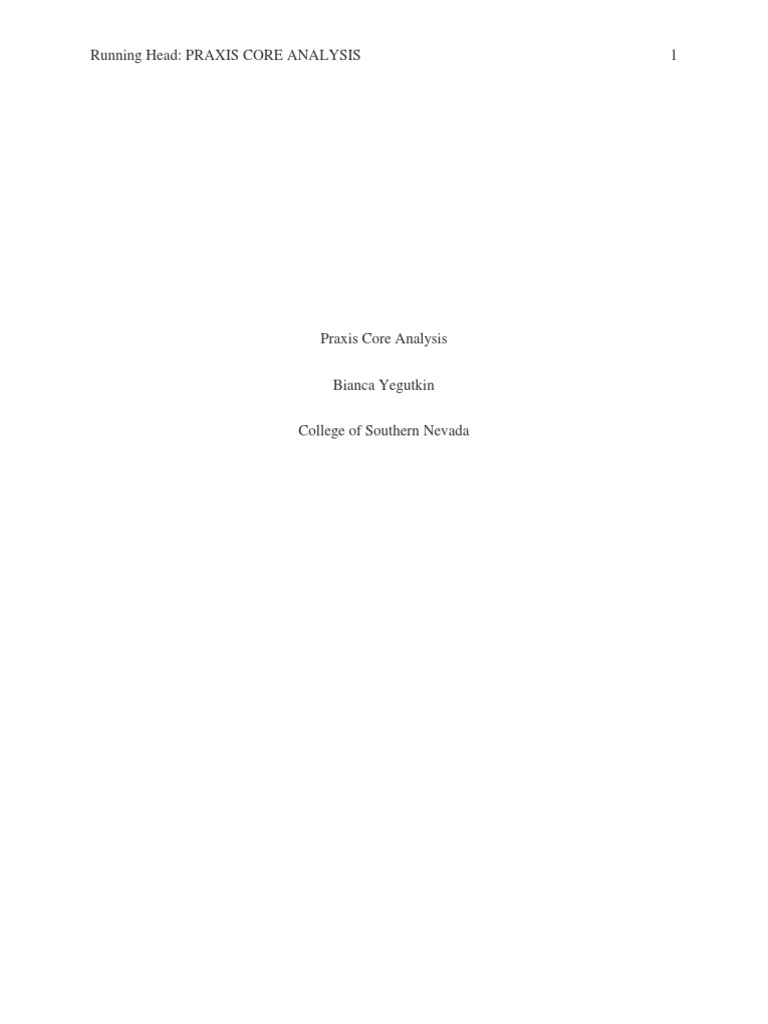 Praxis Analysis Paper | PDF | Test (Assessment) | Teachers