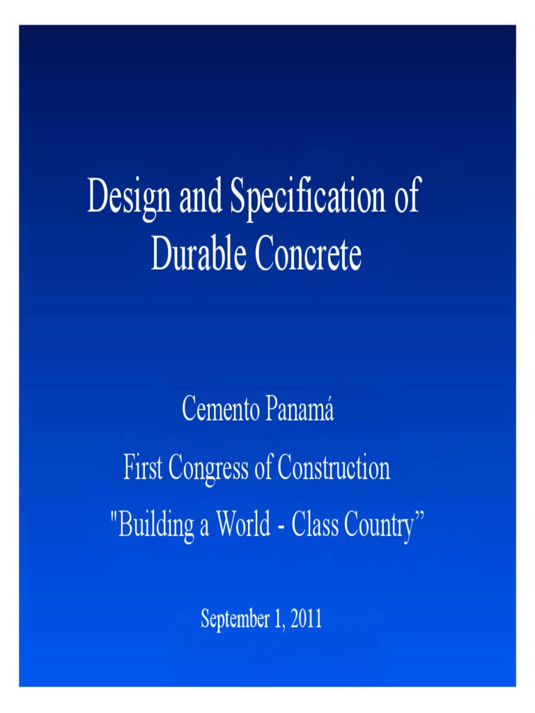 Design and Specification of Durable Concrete | PDF | Concrete | Cement