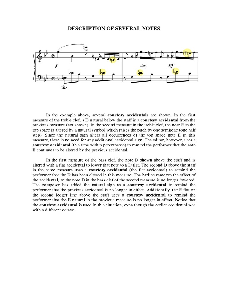Understanding Courtesy Accidentals in Music | PDF
