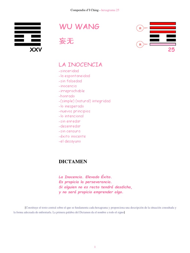Hexagrama 25: La Inocencia en I Ching | PDF | Yin y yang | Religión y ...