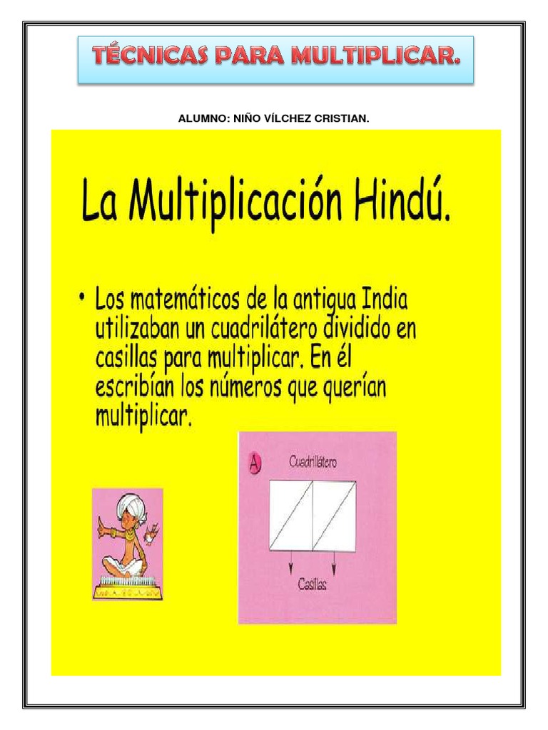Recopilacion Tecnicas de Multiplicacion PDF | PDF | División (Matemáticas) | Multiplicación
