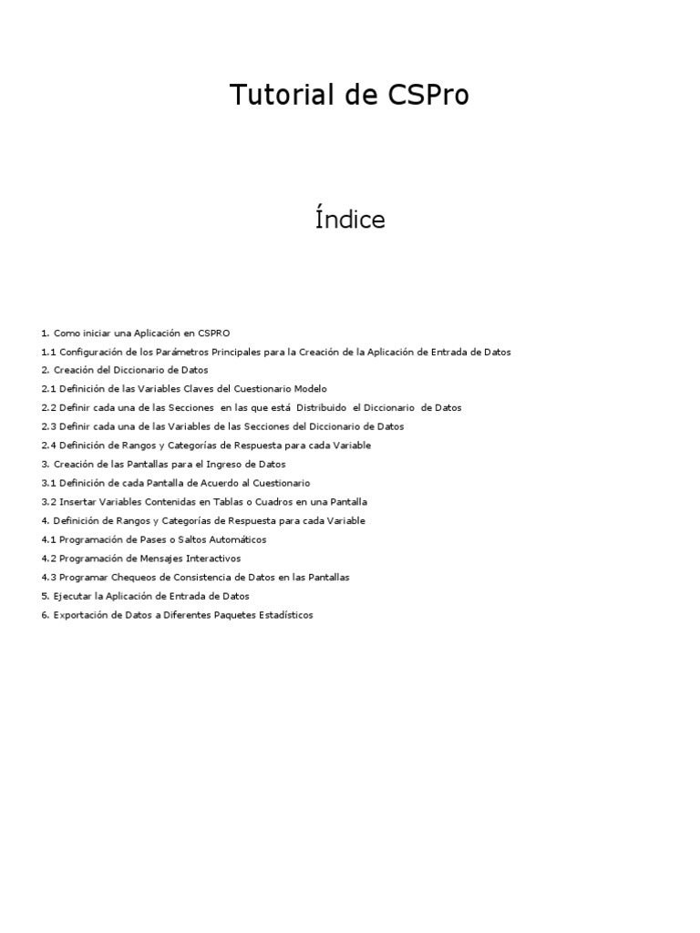 Tutorial de CSPro | PDF | Lenguaje de programación | Point and Click
