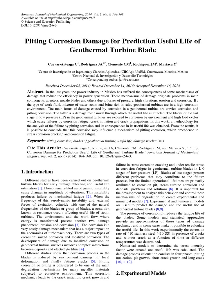 Pitting Corrosion | PDF | Fatigue (Material) | Corrosion